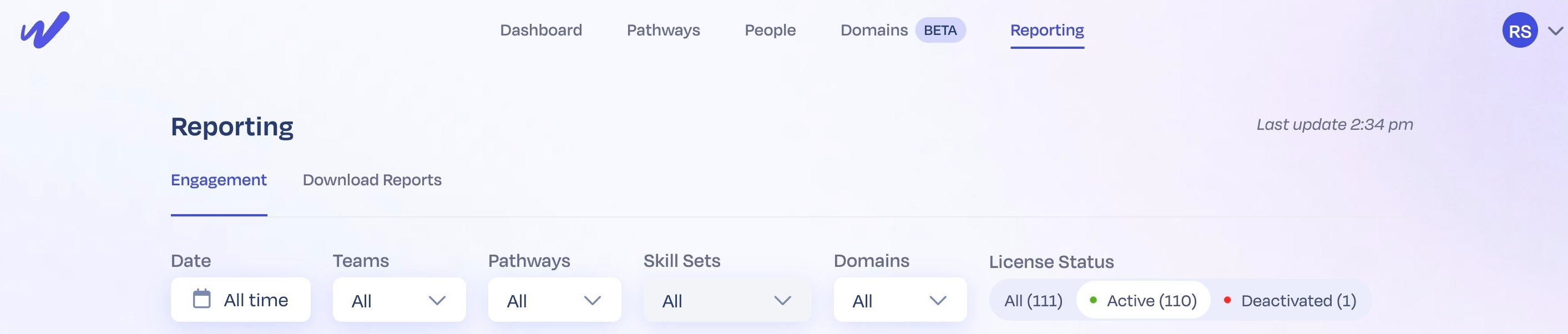 Reporting Tab – Workera