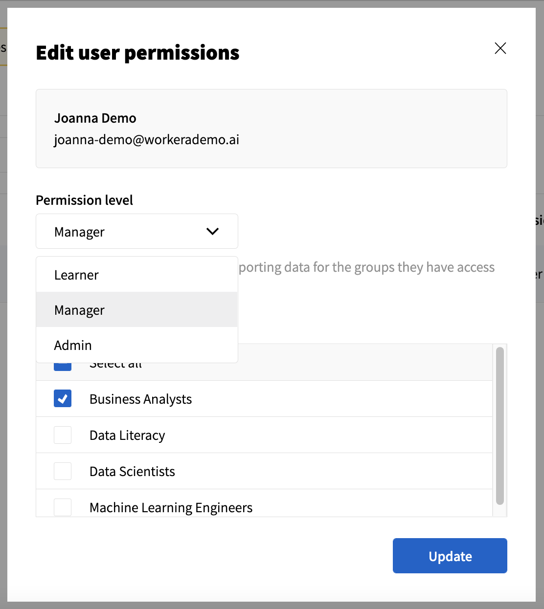 User Types and Permission Levels – Workera